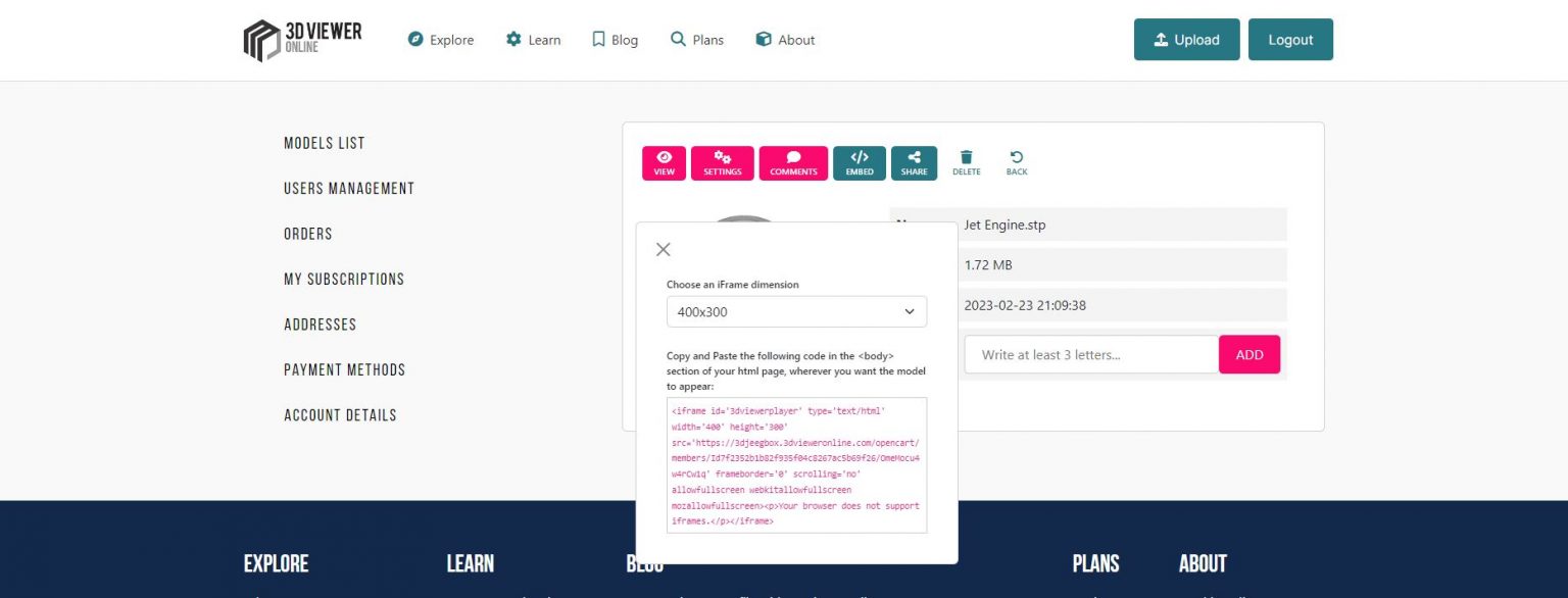 iFrame - 3DVieweronline